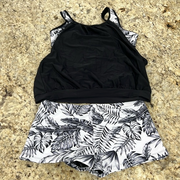 Swim | New Black White Leaf Bathing Suit | Poshmark